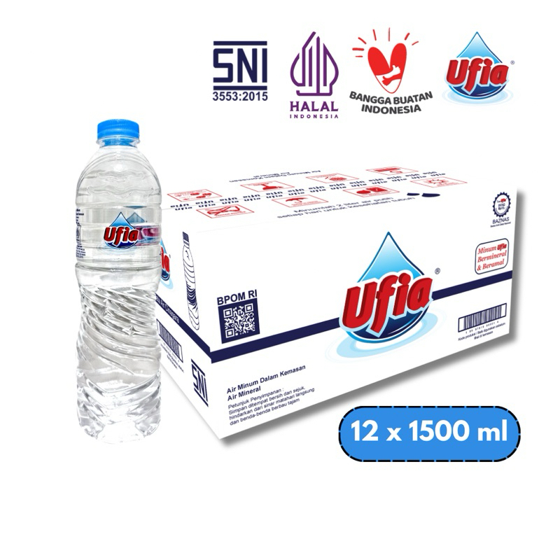 Jual Ufia Air Mineral 1500 ml x 12 (karton) | Shopee Indonesia