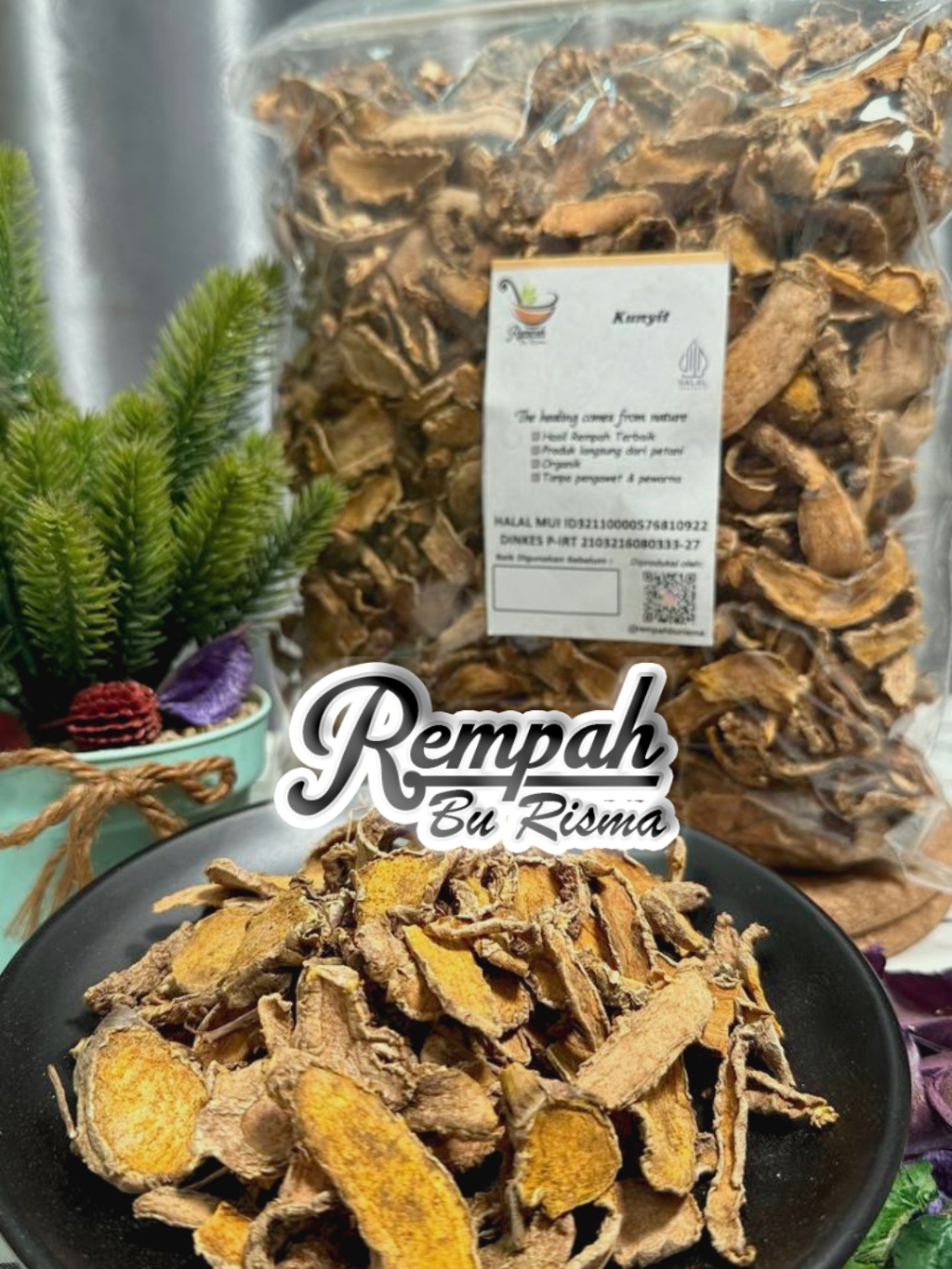 Jual Kunyit Kuning Kering - Kunir Rajang Kering 100 Gram Rempah Bu ...