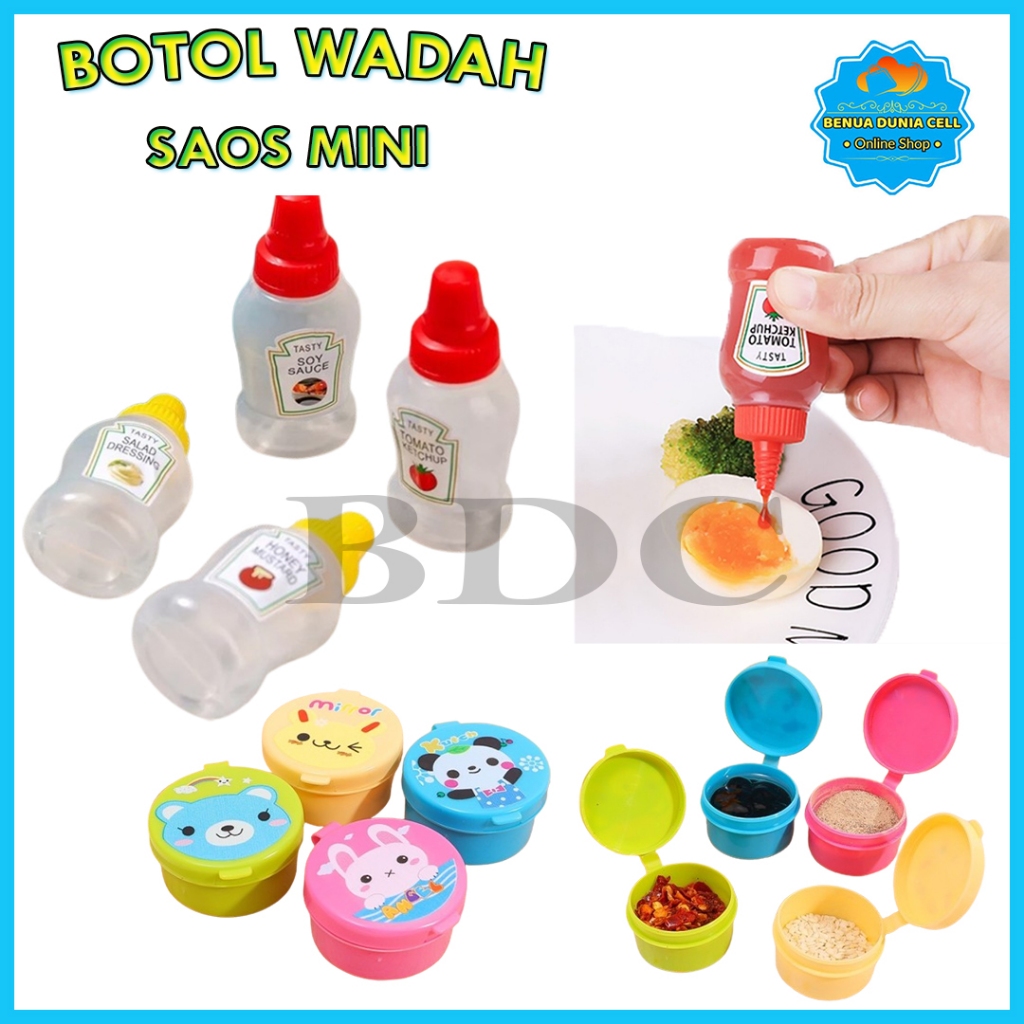 Jual BOTOL MINI PORTABLE 25ML | BOTOL WADAH SAOS SALAD MINI SAOS BENTO ...