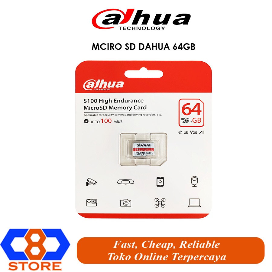 Jual MEMORY MICOSD MICRO SD DAHUA/HIKVISION/EZVIZ 64GB CLASS 10 ...