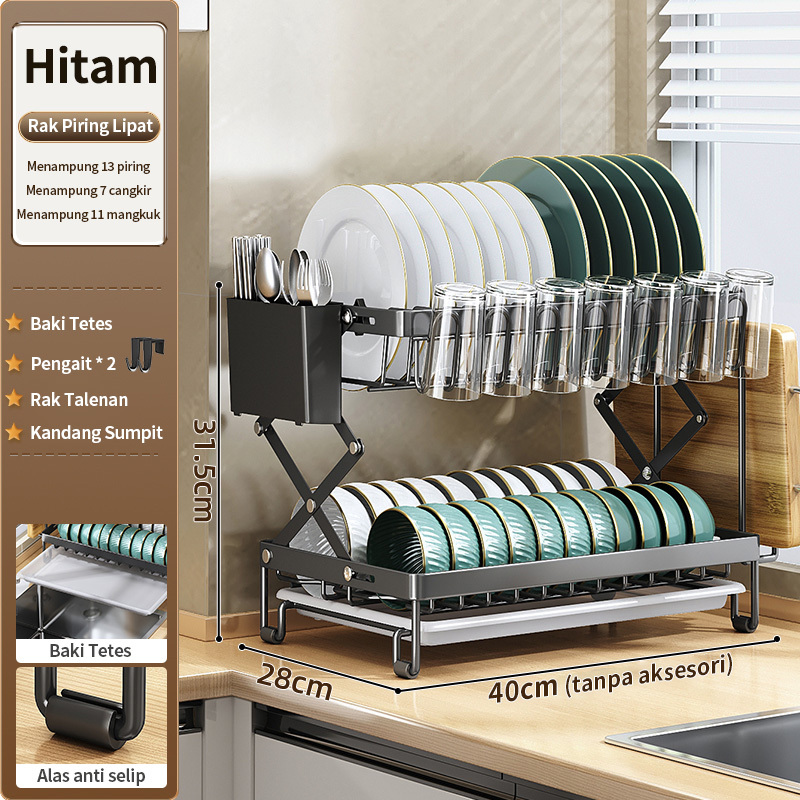 Jual Rak Dapur Rak Piring Rak Peniris Rak Penyimpanan Dapur dengan Baki ...