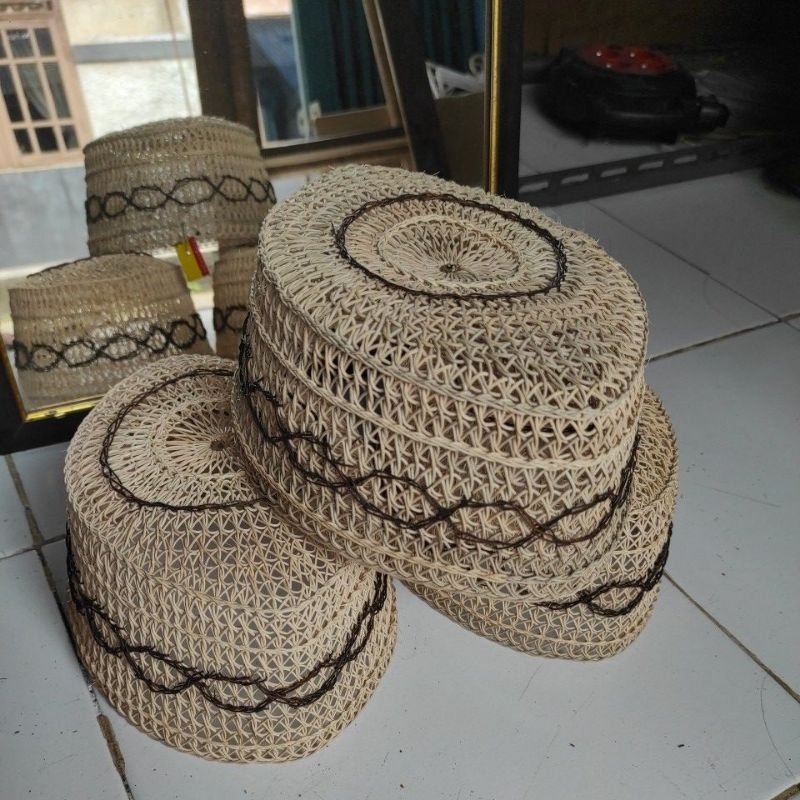 Jual bisa cod songkok kopiah peci akar rotan akar jangang resam khas Kalimantan | Shopee Indonesia