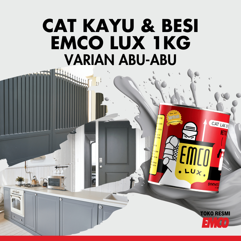 Jual Emco Lux Cat Kayu & Besi 1kg - Abu-abu Grey Gray | Shopee Indonesia