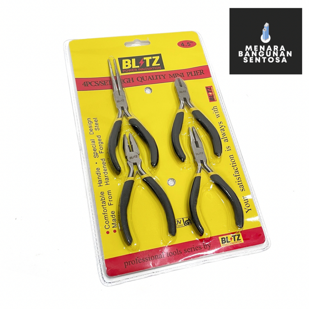 Jual Tang Mini Set Blitz 4pcs - Tang Kecil Potong Kombinasi Lancip ...