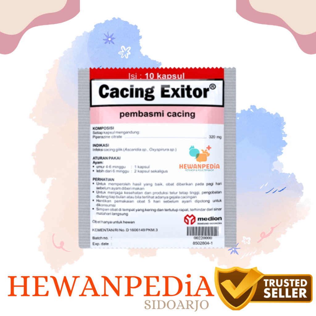 Jual CACING EXITOR 1 SACHET ISI 10 KAPSUL Hewanpedia - Obat pembasmi ...