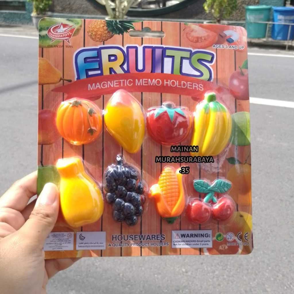 Jual Magnet Buah Sayur Tempelan Kulkas Fruits Magnetitic Isi 8 Pcs 1235 ...