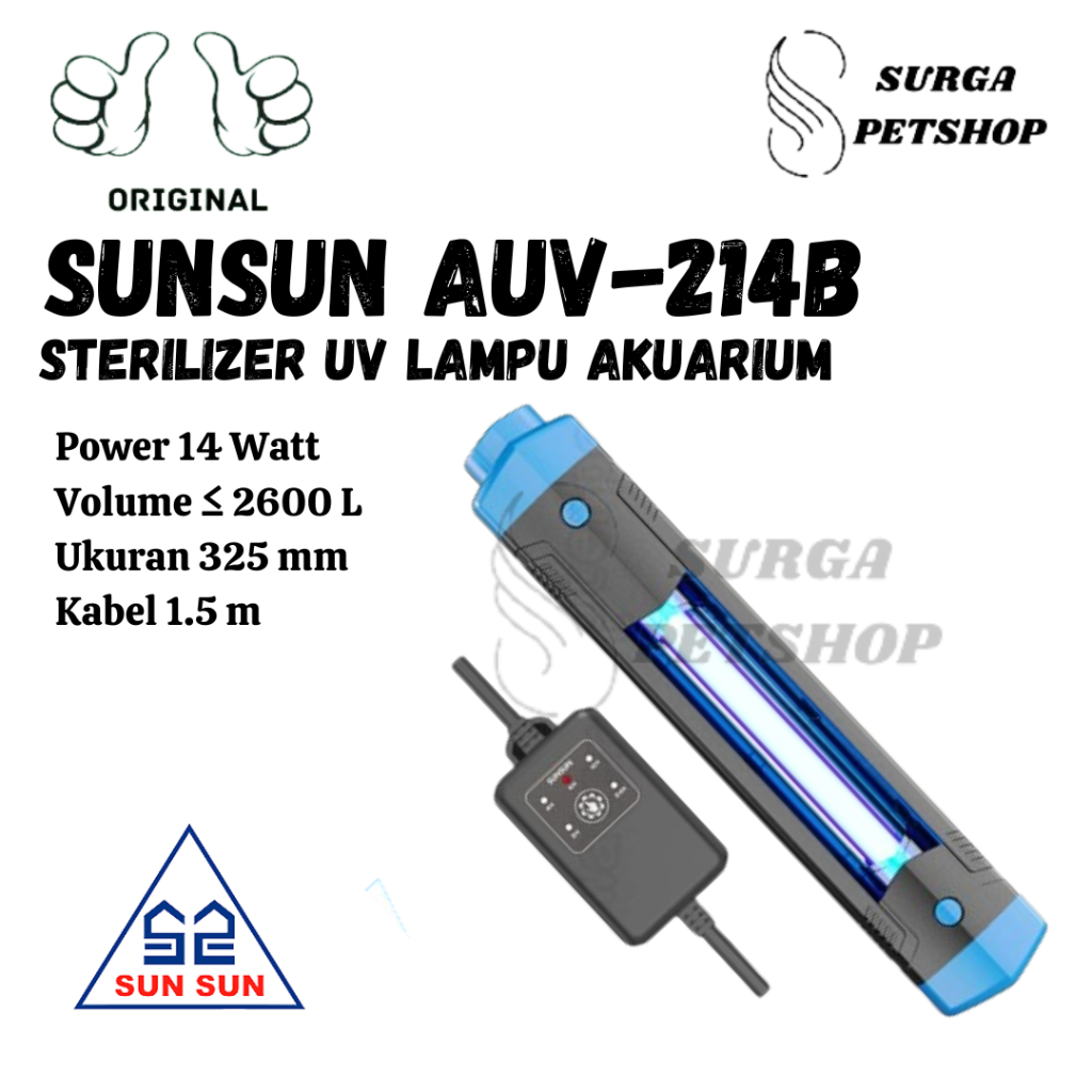 Jual SUNSUN AUV 214 B Lampu UV Sterilizer Akuarium Kolam Ikan AUV214B ...