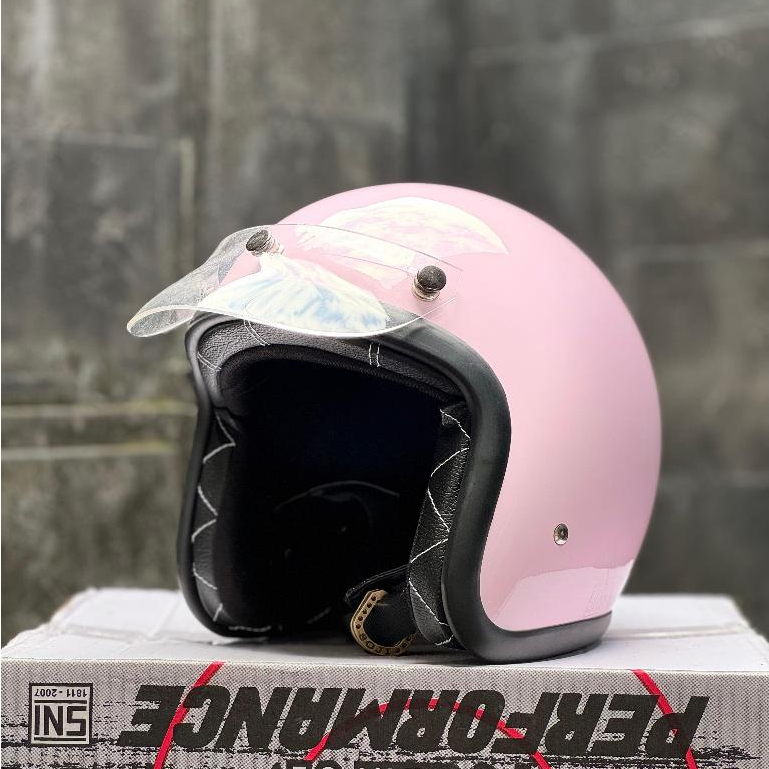 Jual Helm Bogo Retro Original SNI Half Face Baby Pink - Helm Motor ...