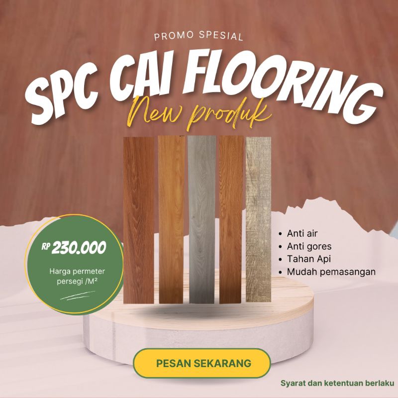 Jual SPC CAI Flooring tebal 5mm Ixpe | Spc lantai kayu premium | lantai vinyl SPC clik | Shopee ...