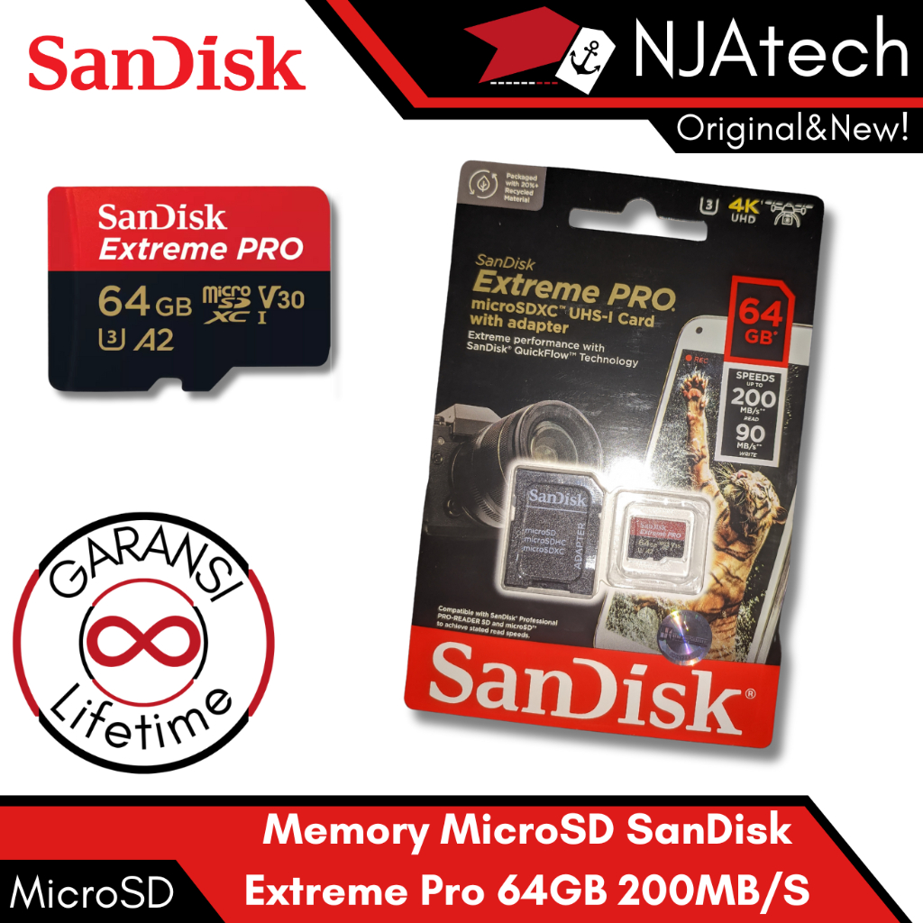 Jual Memory Card MicroSD SanDisk Extreme Pro 64GB MicroSDXC Original ...