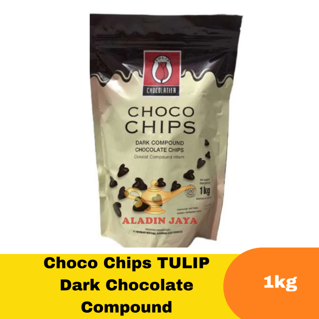 Jual Choco Chips TULIP Dark Chocolate Compound 1kg | Shopee Indonesia