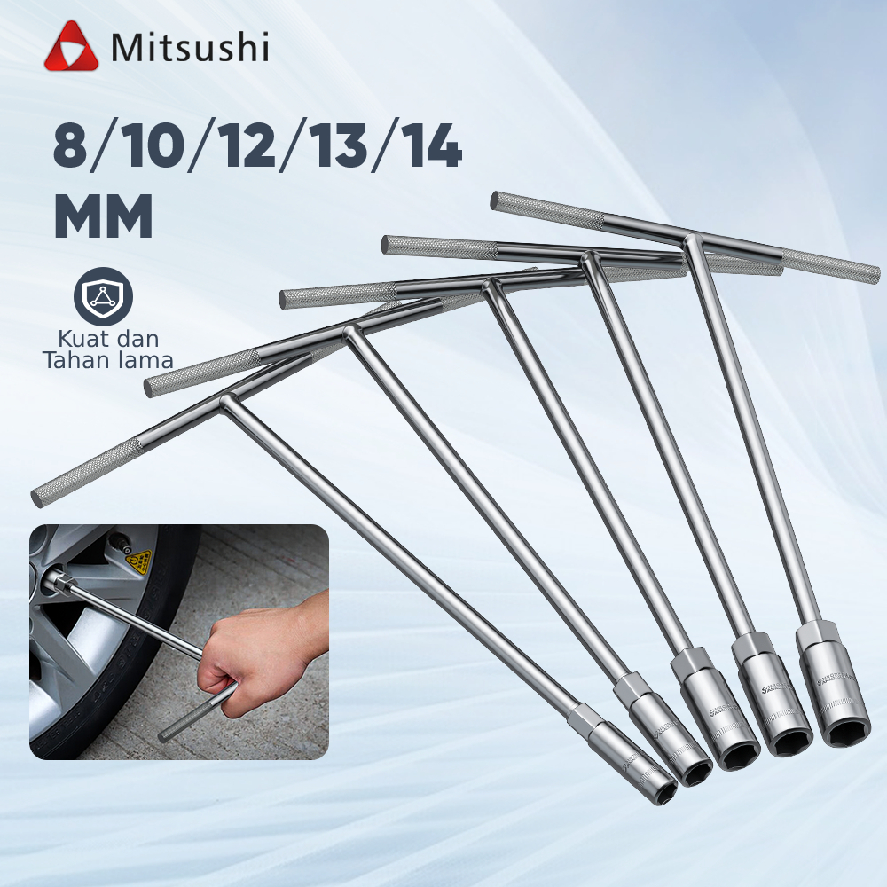 Jual Mitsushi Kunci T 8/10/12/13/14 mm Kunci sok T Kunci Pas Soket Perbaikan T-Type Socket ...