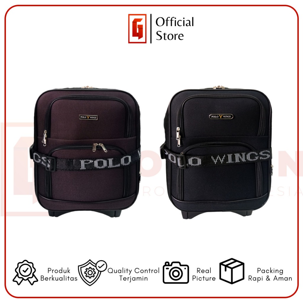 Jual Koper Kain Canvas 16 Inch Size Cabin Free Kardus | Shopee Indonesia