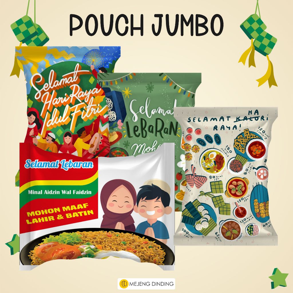 Jual ( 6 pcs ) POUCH SNACK EDISI LEBARAN / GIANT POUCH SNACK HAMPERS ...