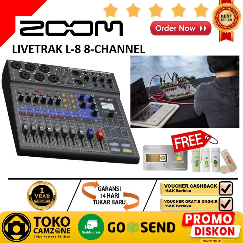 Jual Zoom LiveTrak L-8 Portable 8-Channel Digital Mixer and Multitrack ...