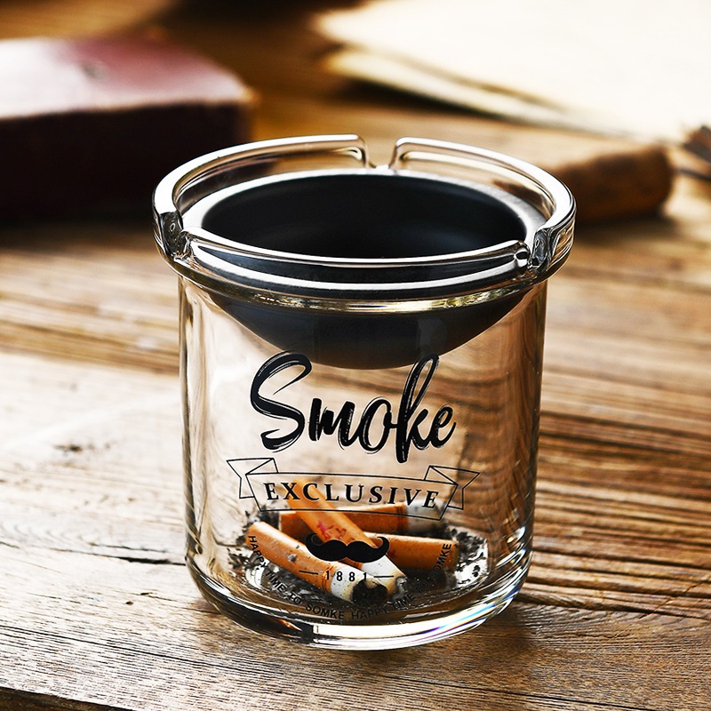 Jual (BOW) Asbak Rokok Kaca Aesthetic Dengan Tempat Pembuangan Abu ...