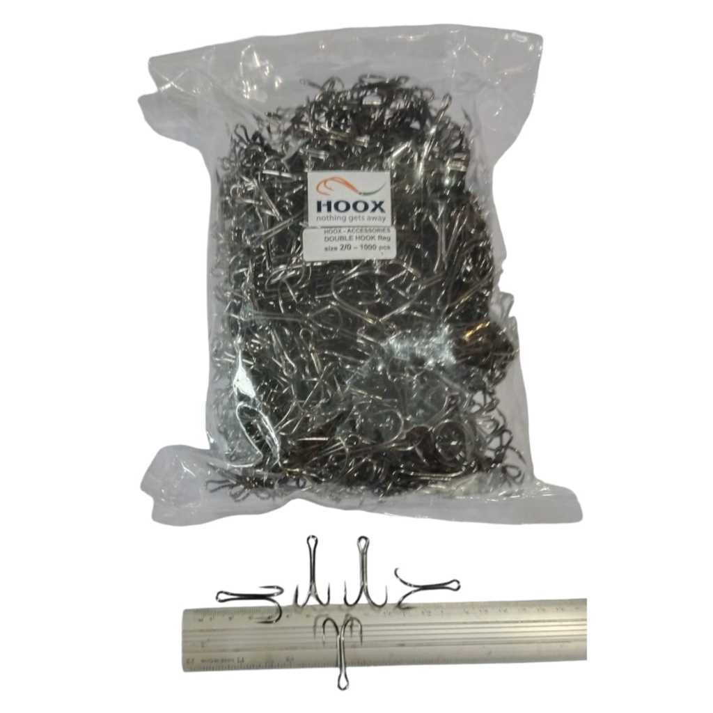 Jual double hook HOOX eceran kail pancing casting black nickel TOP ...