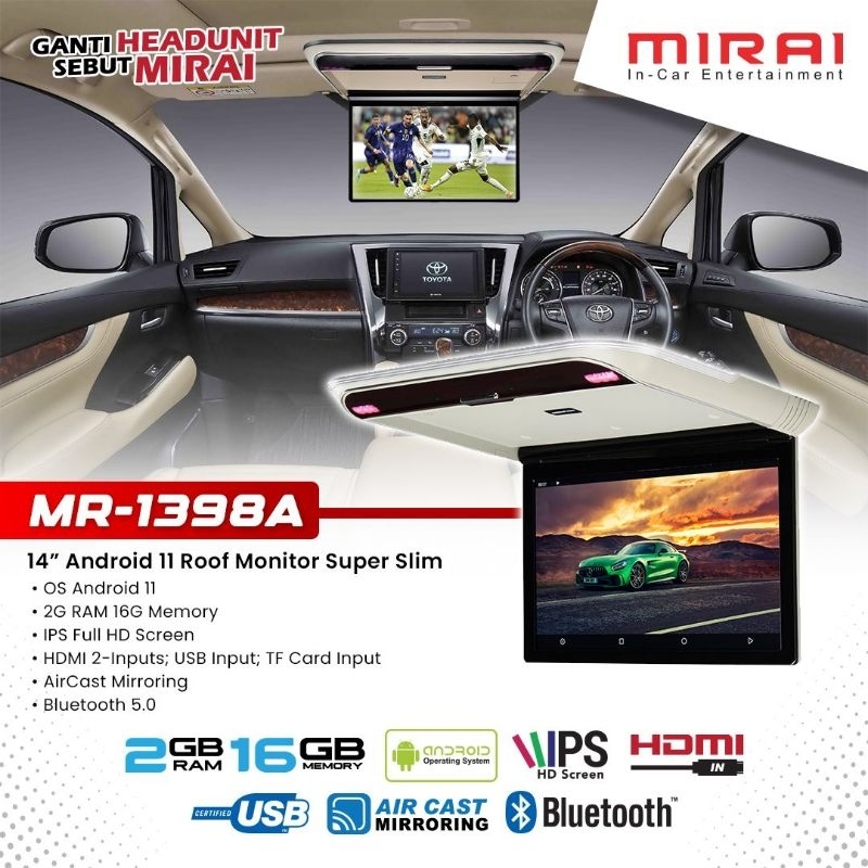 Jual TV Roof android 13 inch mirai mr 1398 A | Shopee Indonesia