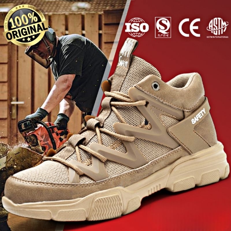 Jual Sepatu Safety Tactical Pria Ujung Besi Anti Smash Anti Paku Anti ...