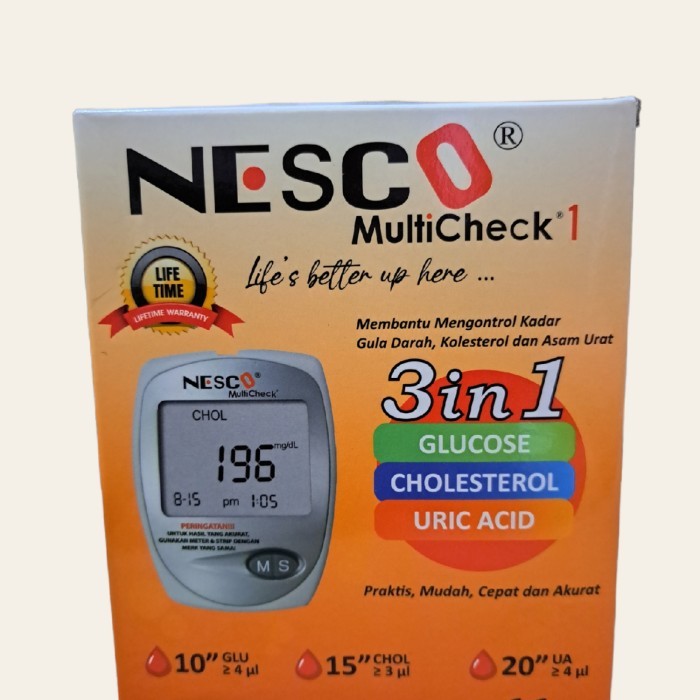 Jual ALAT CEK LENGKAP NESCO 3 IN 1 (ASAM URAT, GULA, KOLESTEROL) | Shopee Indonesia
