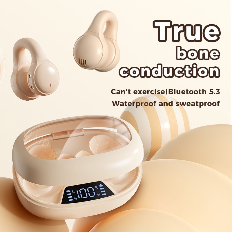 Jual X53 Ear Clip bluetooth Earphone BT5.3 TWS Open Ear Headset Nirkabel Olahraga dengan ...