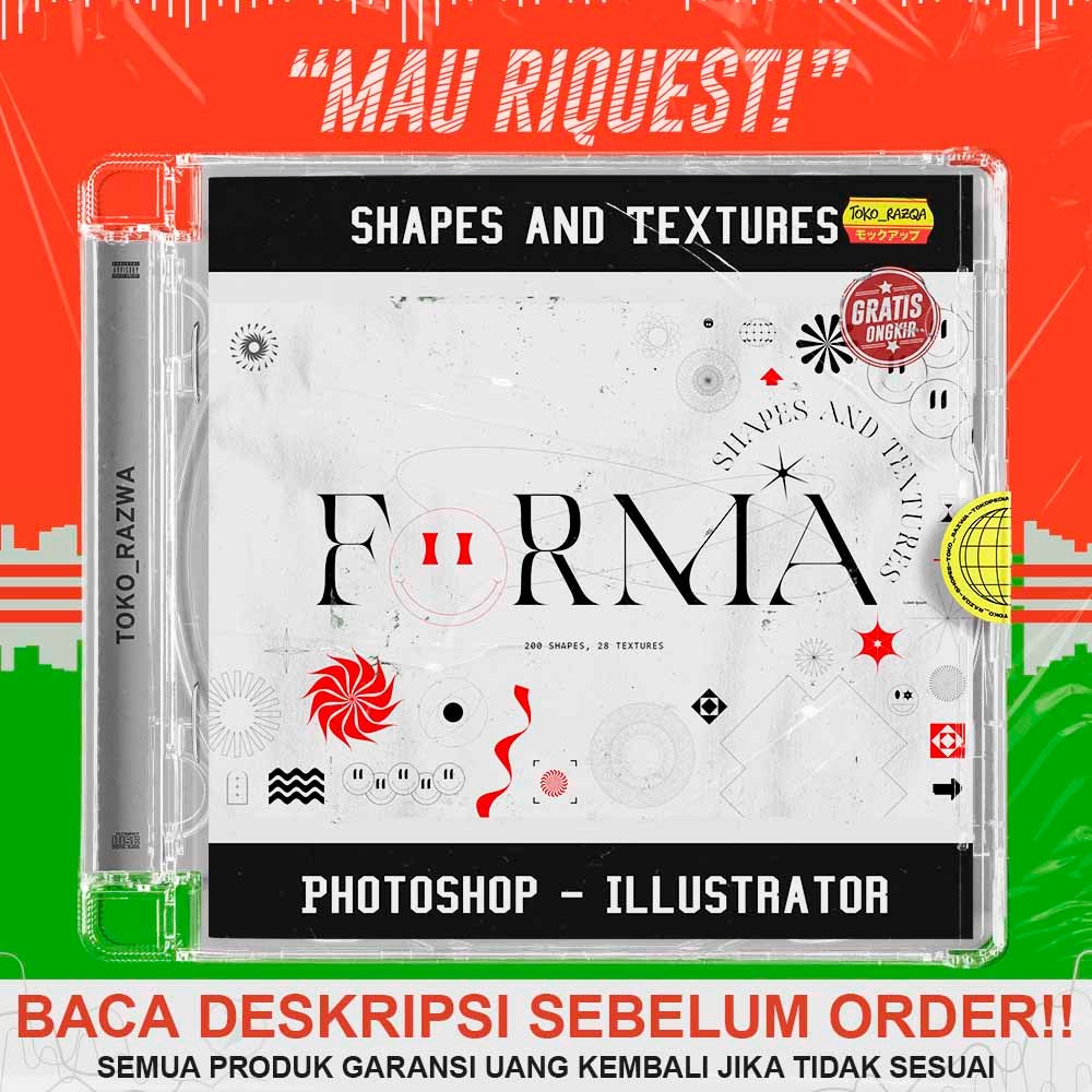 Jual Photoshop - Illustrator - Forma Shapes and Textures - 280324 | Shopee Indonesia