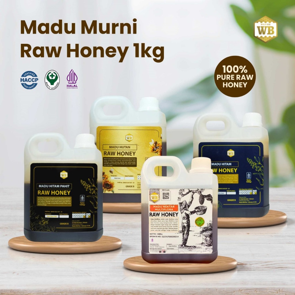 Jual WILD BEE Madu Murni Raw Honey Wild Bee 1Kg BPOM Halal | Shopee ...