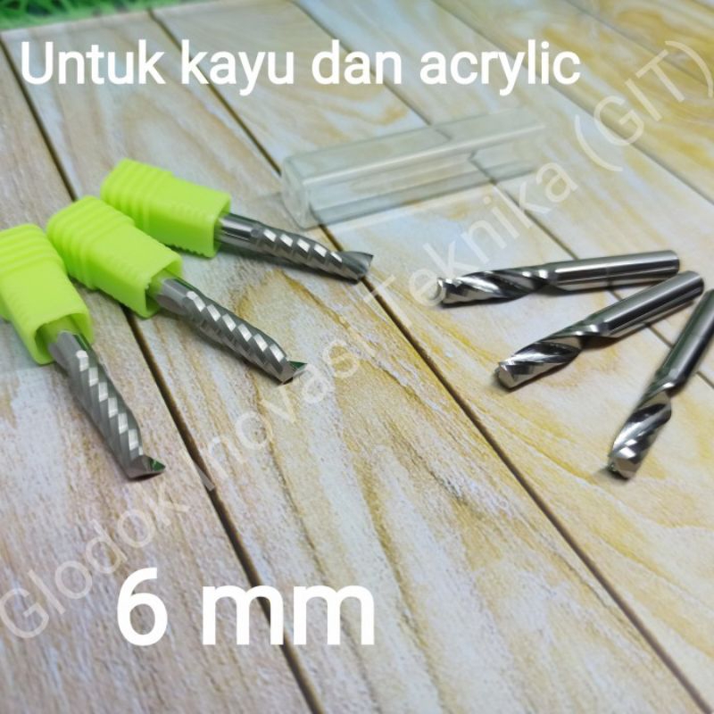 Jual Mata bit pisau cutter CNC router milling engraving cutting 6mm 6 ...