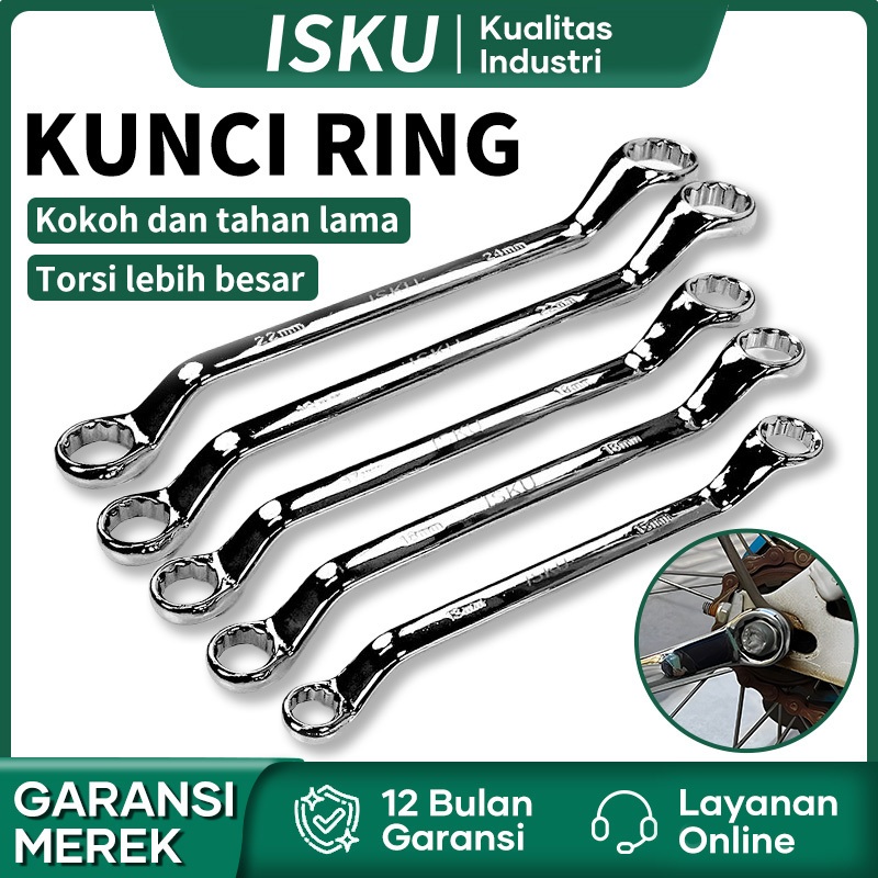 Jual Isku Kunci Ring Set 8-27mm Double Kunci Ring Alat Perkakas Tools ...