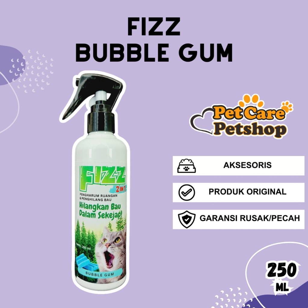 Jual Semprotan Penghilang Bau Fizz Odor Spray Aroma Bubble Gum 250 ml ...