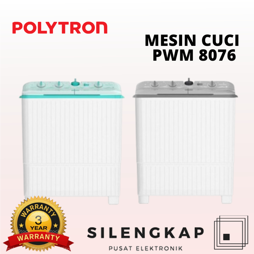 Jual MESIN CUCI POLYTRON PMW 8076 8KG | Shopee Indonesia
