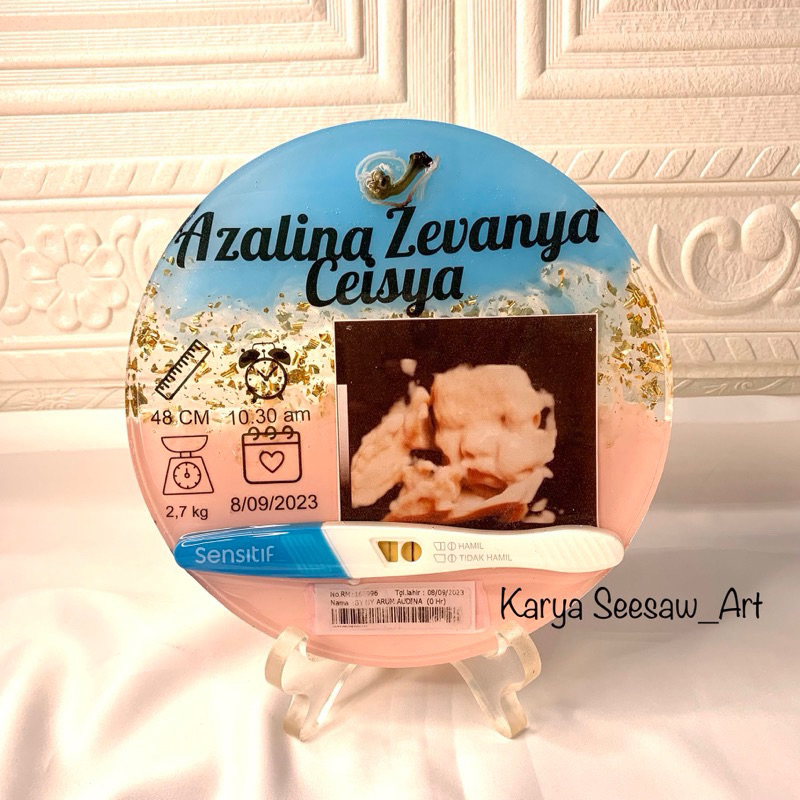 Jual Kenangan hamil Pregnancy resin art bulat size besar alas akrilik ...
