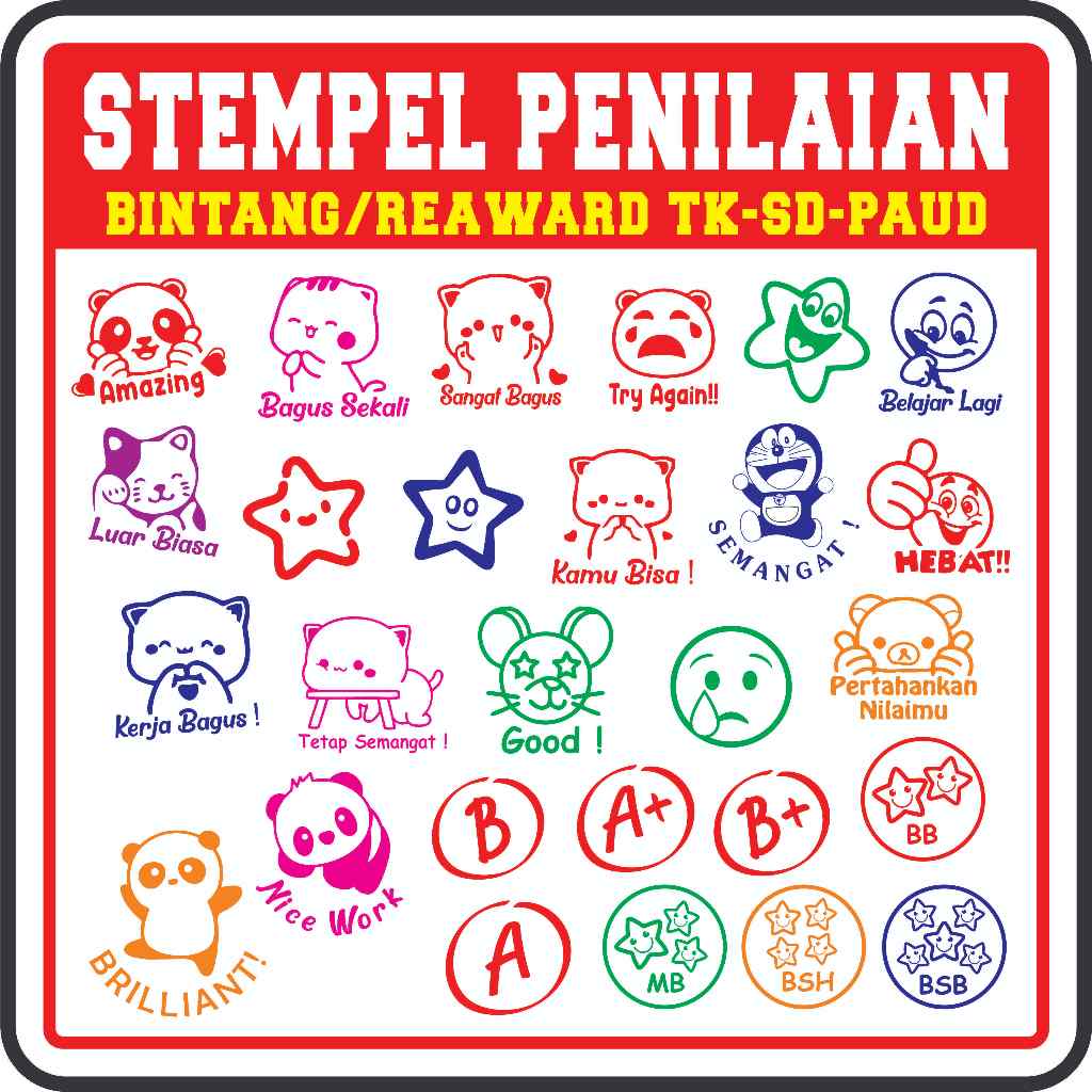 Jual Stempel Nilai Reward, PAUD / TK / SD / Home Schooling | Shopee ...