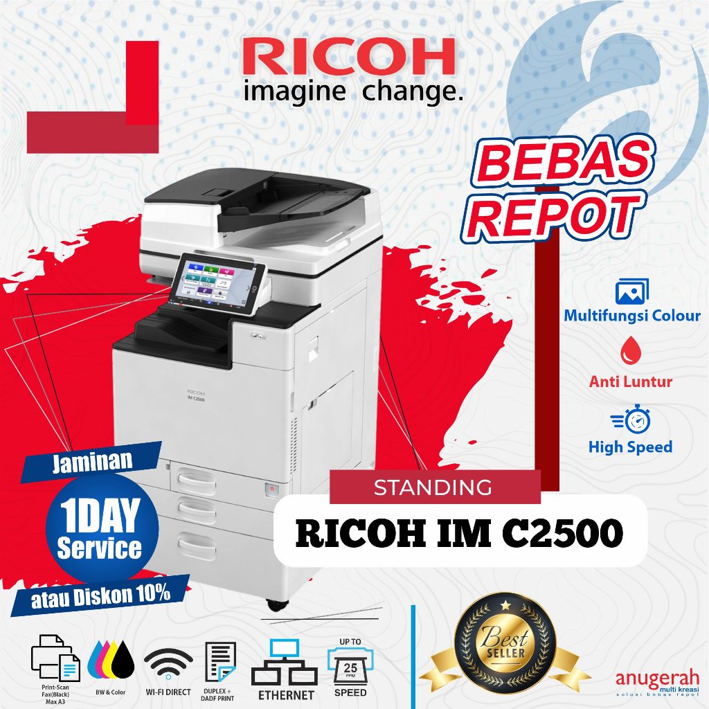 Jual MESIN PRINTER RICOH IM C2500 MULTIFUNGSI | MESIN FOTOCOPY RICOH IM C2500 COLOR A3 | Shopee ...
