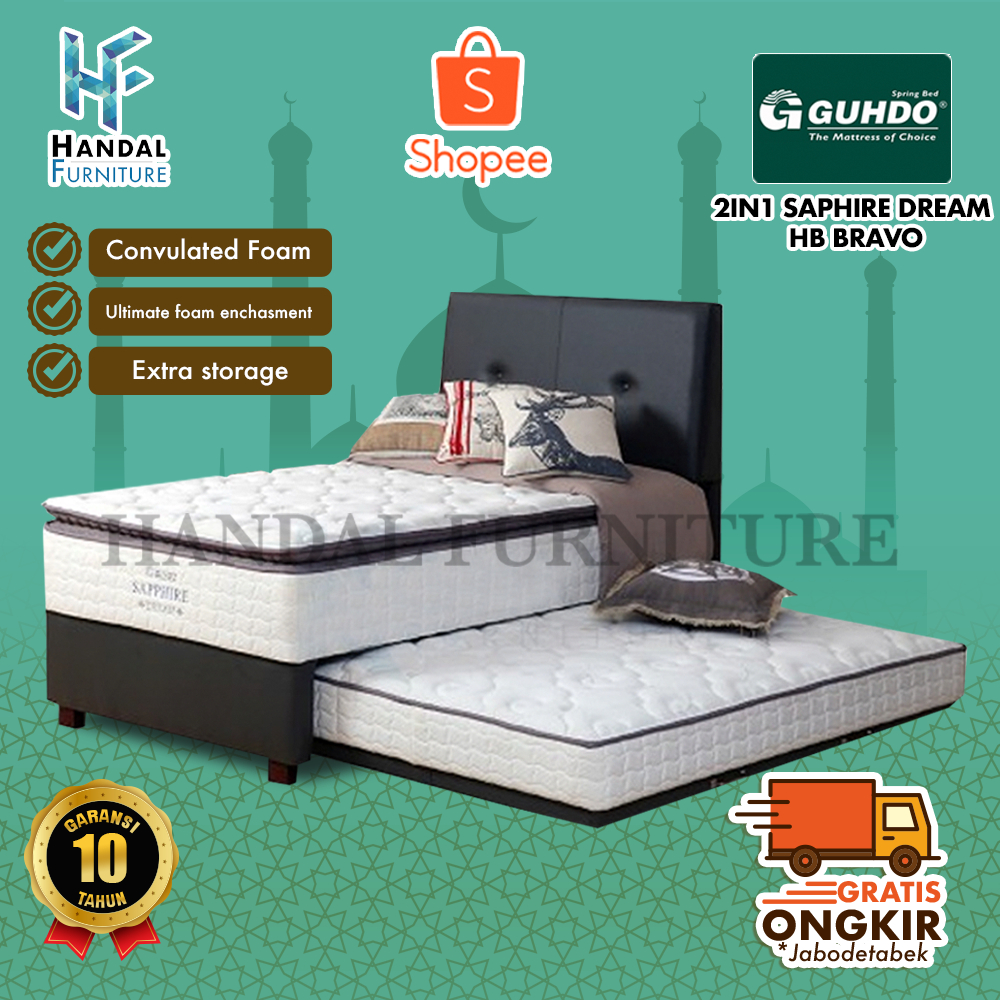 Jual Guhdo Set Kasur Spring Bed 2In1 Sapphire Dream Hb Bravo | Shopee Indonesia