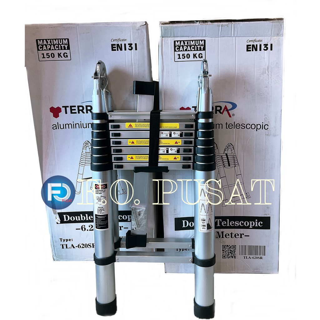 Jual Tangga Teleskopik Type A Double 5 meter 6.2 meter 7,2 meter TERRA ...