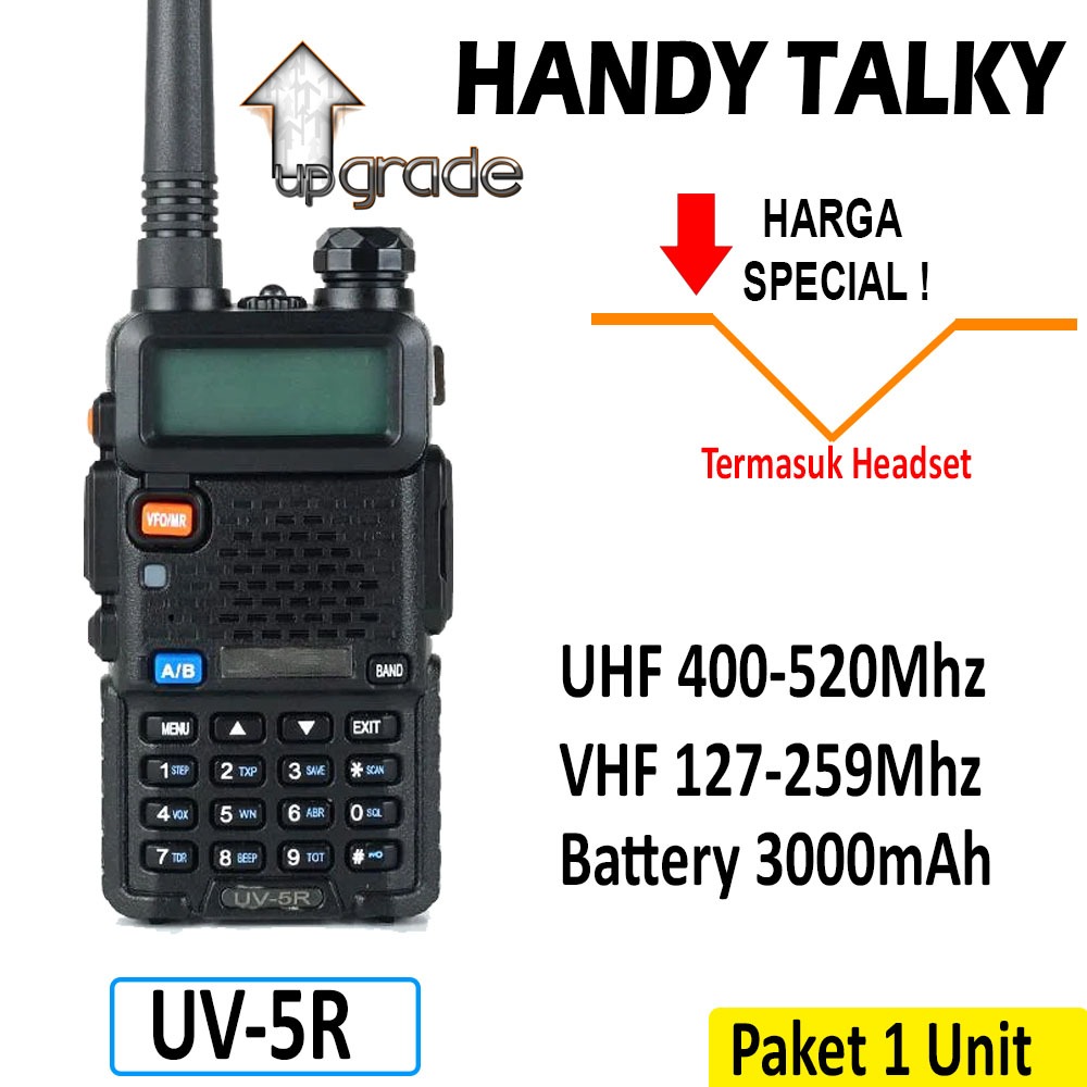 Jual HT UV5R BFUV5R Walkie Talkie Handy Talky 128CH Dual Band UHF VHF Alat Komunikasi Alat ...