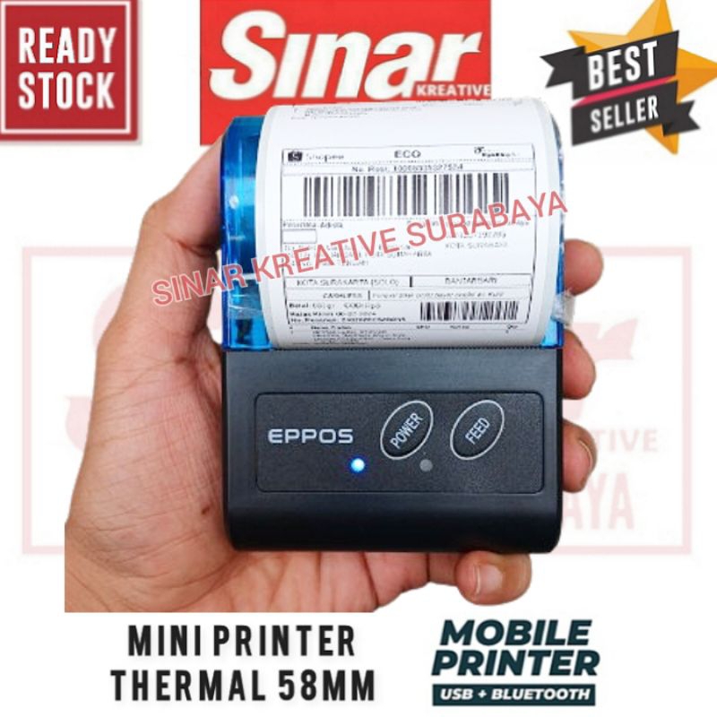Jual PRINTER BLUETOOTH MINI THERMAL 58MM SPX583 - PT02 CETAK RESI LABEL DAN STRUK KASIR PORTABLE ...