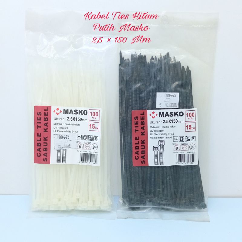 Jual KABEL TIES UKURAN MASKO 2,5×150mm | Shopee Indonesia