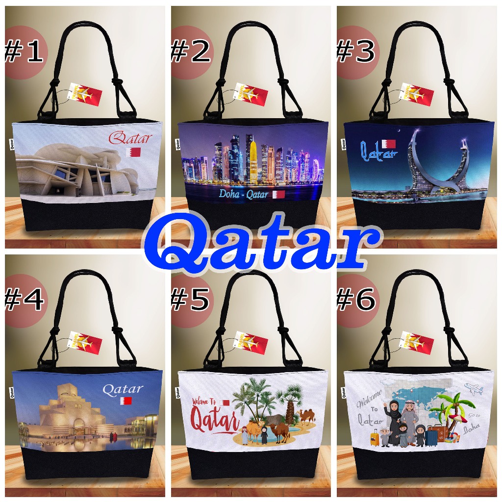 Jual Tote bag sumu negara QATAR / oleh oleh QATAR TSH1 001 | Shopee ...