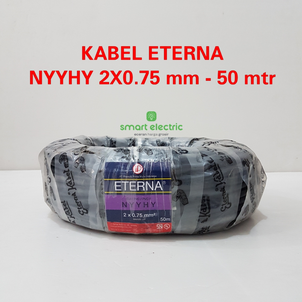 Jual Kabel Listrik Eterna Serabut NYYHY 2x0.75 mm 50M Tembaga Murni SNI LMK | Shopee Indonesia