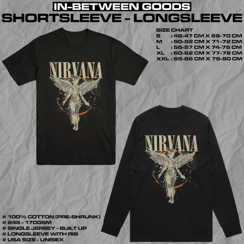 Jual NIRVANA - IN UTERO GALAXY | T-SHIRT | LONGSLEEVE | BAND MERCH | Shopee Indonesia