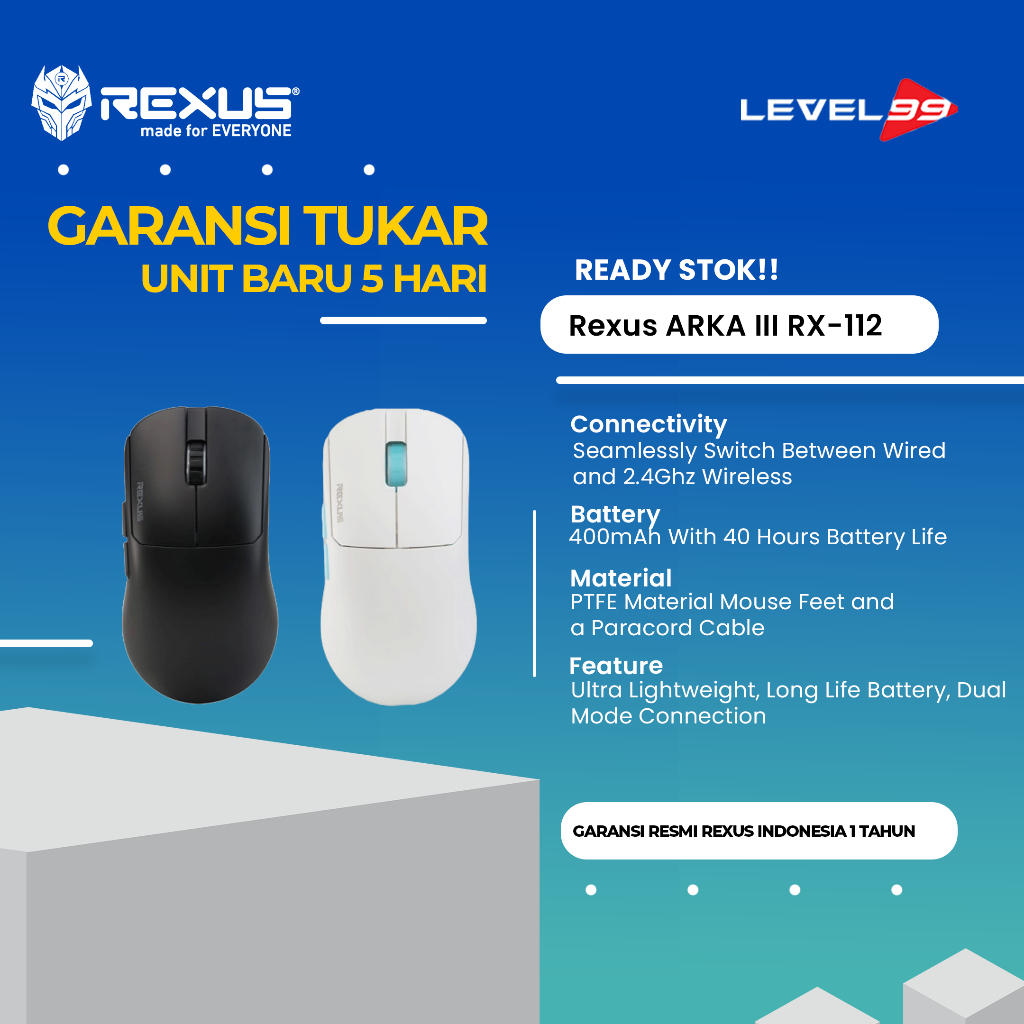 Jual Rexus Arka Iii / 3 Rx112 / Rx-112 Wireless Gaming Mouse | Shopee ...