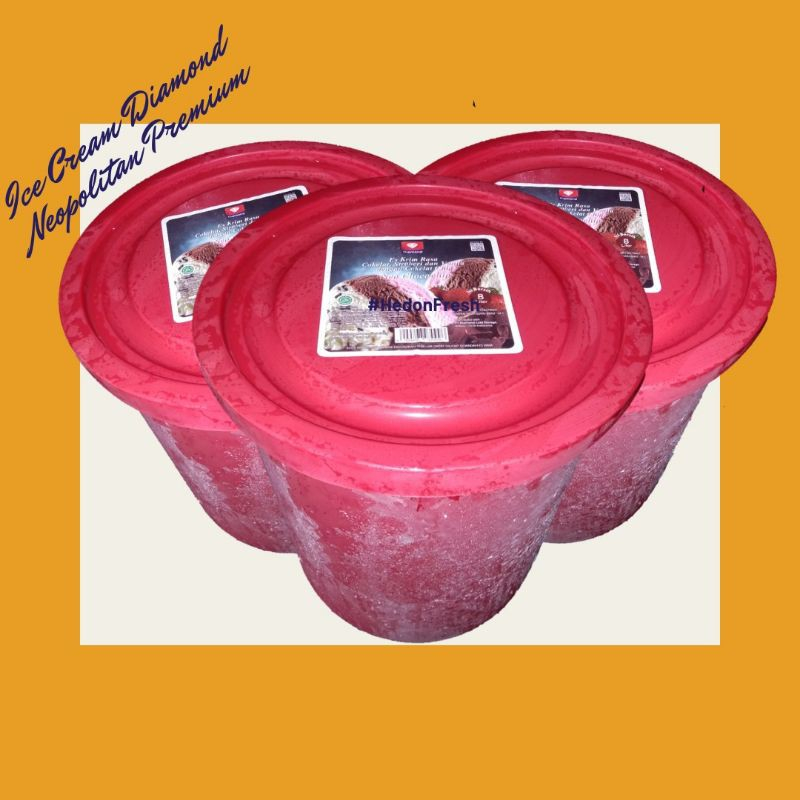 Jual Ice Cream Neapolitan Diamond Premium 8 Liter | Shopee Indonesia