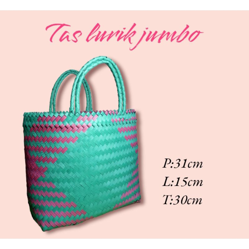 Jual Tas anyaman jumbo lurik/tas anyaman plastik/tas belanja/tas pasar ...