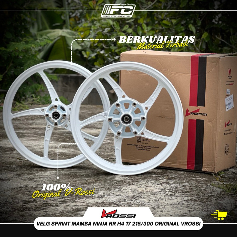 Jual VELK VELG V ROSSI SPRINT MAMBA PUTIH GLOSSY NINJA RR H4 17-215/300 ...