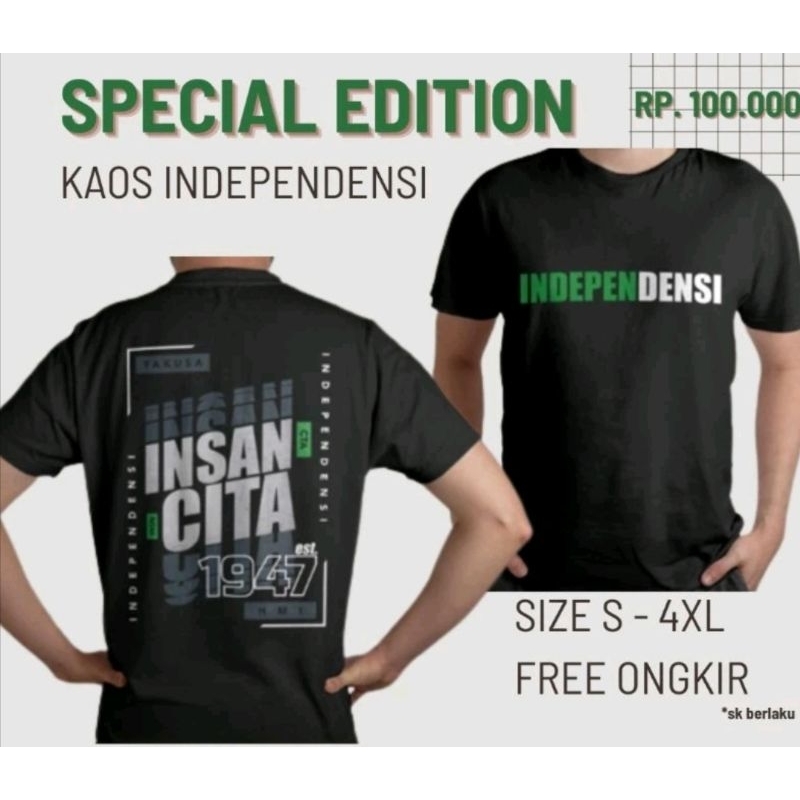 Jual Kaos Distro Tema Independensi HMI Cotton Combed 24s Sablon DTF S ...