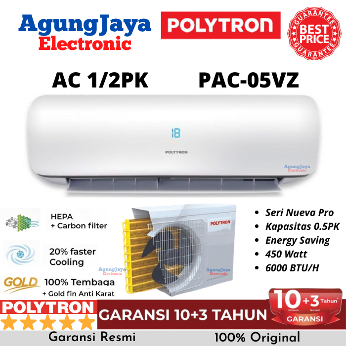 Jual AC POLYTRON 1/2 PK PAC-05VZ NEUVA ICE PRO GOLD FIN 0.5PK (CILEGON ...