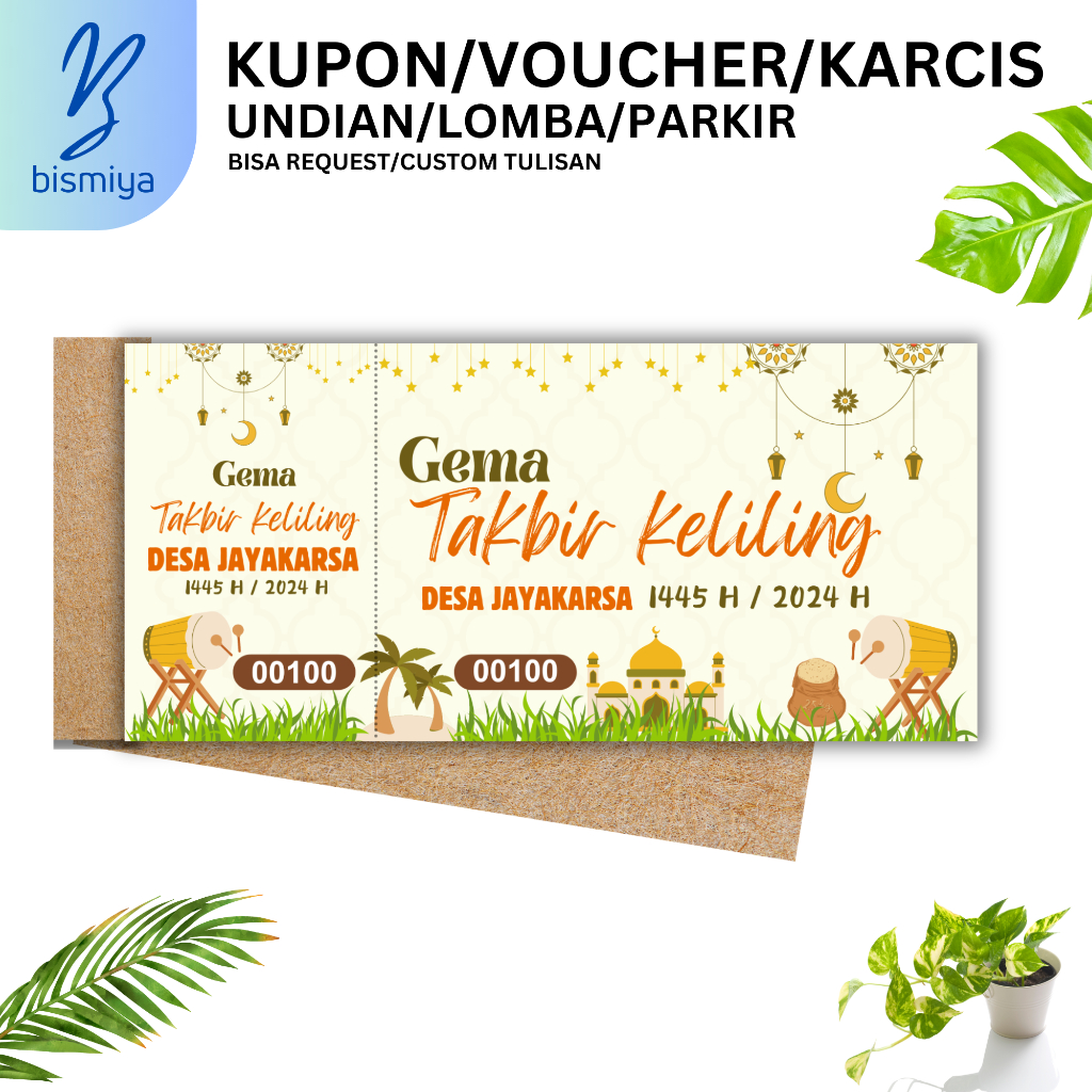 Jual KUPONTAKBIR-VOUCHERTAKBIRAN-KUPON-UNDIAN-KARCIS-KARCIS-PARKIR ...