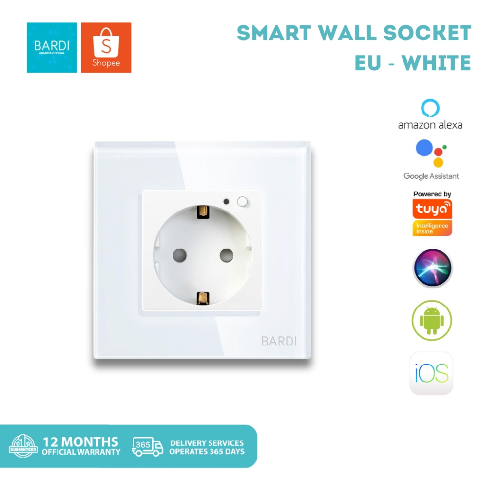 Jual BARDI Smart Wall Socket Wifi EU White Putih Soket Stop Kontak ...